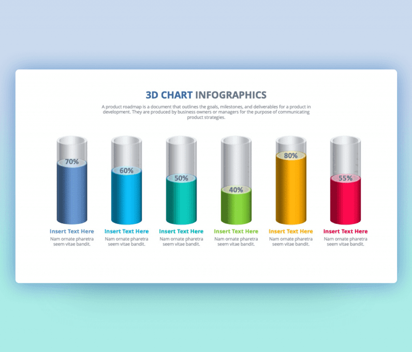 Premast | 3D Cylinder Chart PowerPoint template