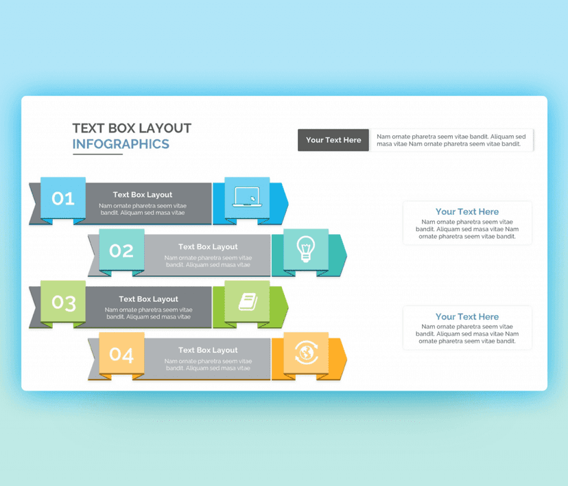 Premast | colorful infographic Text boxes PowerPoint Template