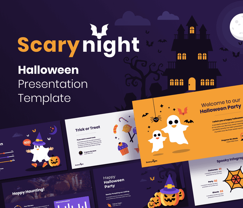 Premast | Scary Night - Halloween PowerPoint Presentation Template