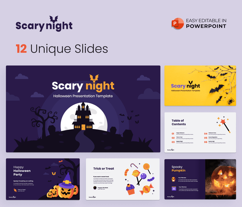 Premast | Scary Night - Halloween PowerPoint Presentation Template