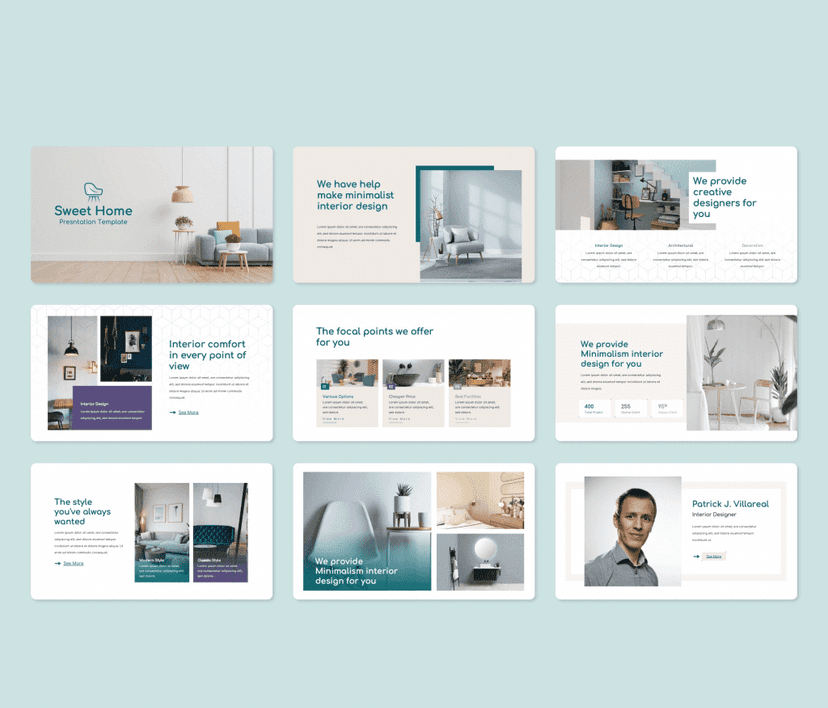 Premast | Sweet Home - Interior Design PowerPoint Template